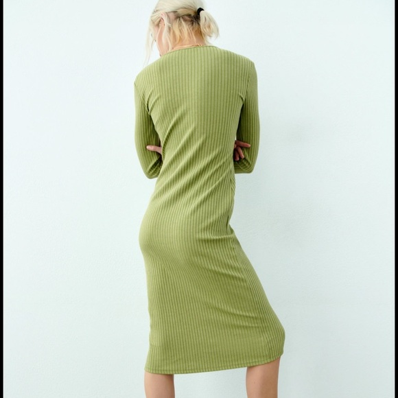 Zara | Dresses | Zara Ribbed Dress With Buttons | Poshmark